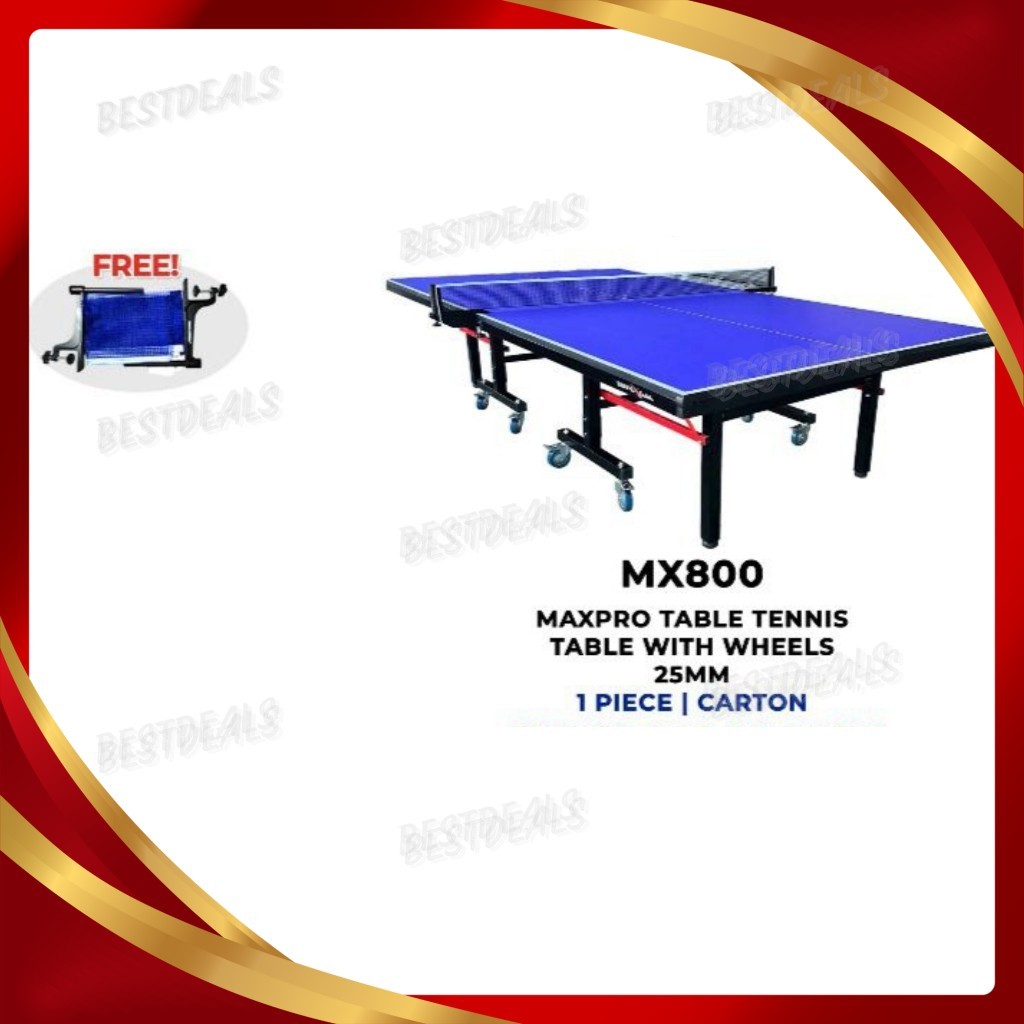 Maxpro MX800 25mm Table Tennis Table with Wheels | Shopee Philippines