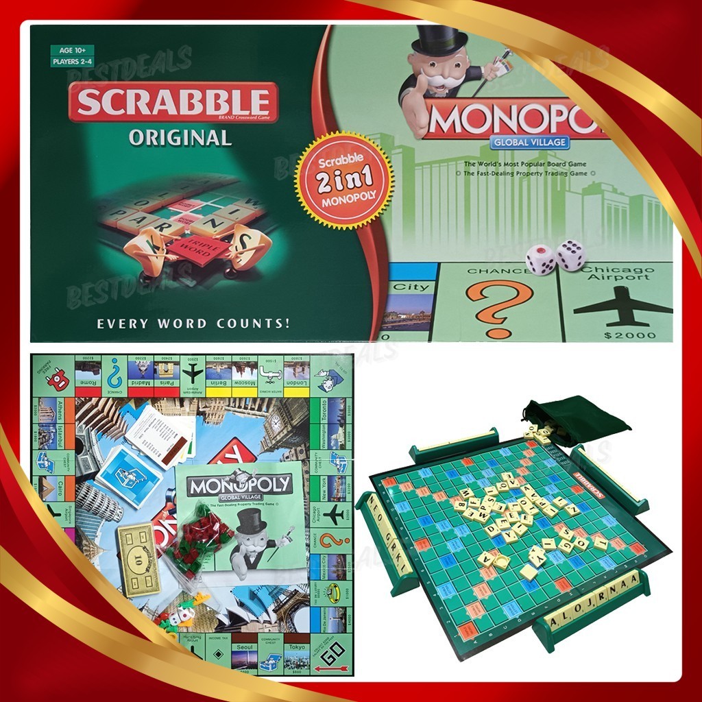2in1 Scrabble / Monopoly Classic Board Game | Shopee Philippines