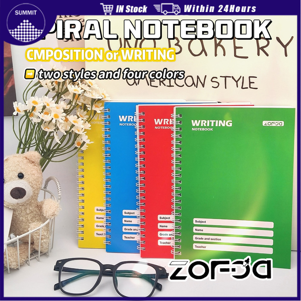 ZOFDA A5 Spiral Writing Notebook Grade 1 2 3 Waterproof 80 Sheets ...
