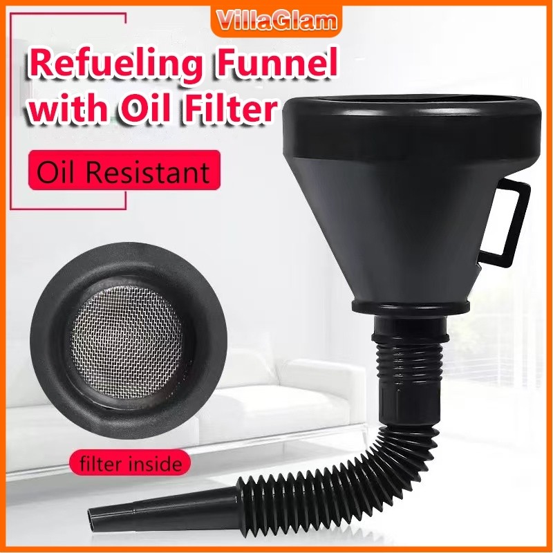 VG Flexible Refueling Funnel with Oil Filter for Motorcycle Car Long ...