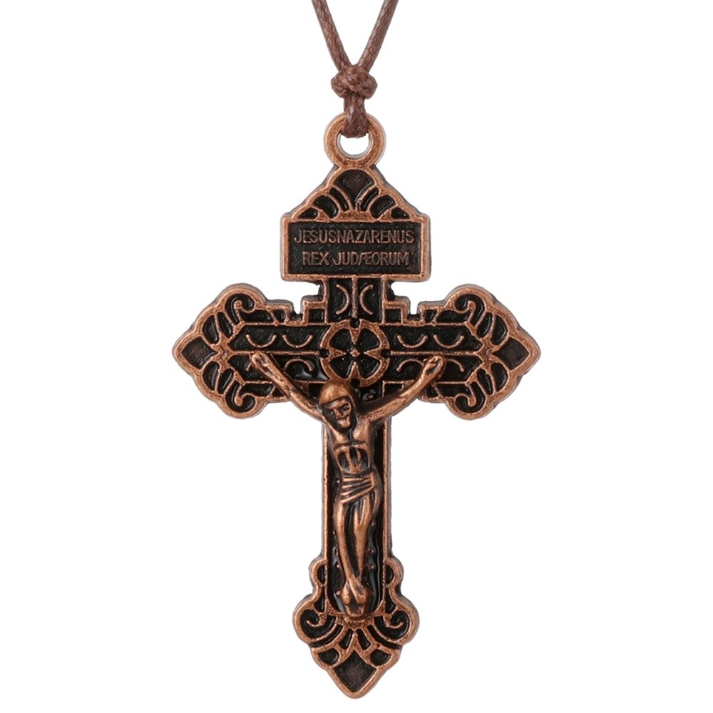 Religious Catholic Orthodox Crucifix Ancient Bronze Color Cross Pendant ...