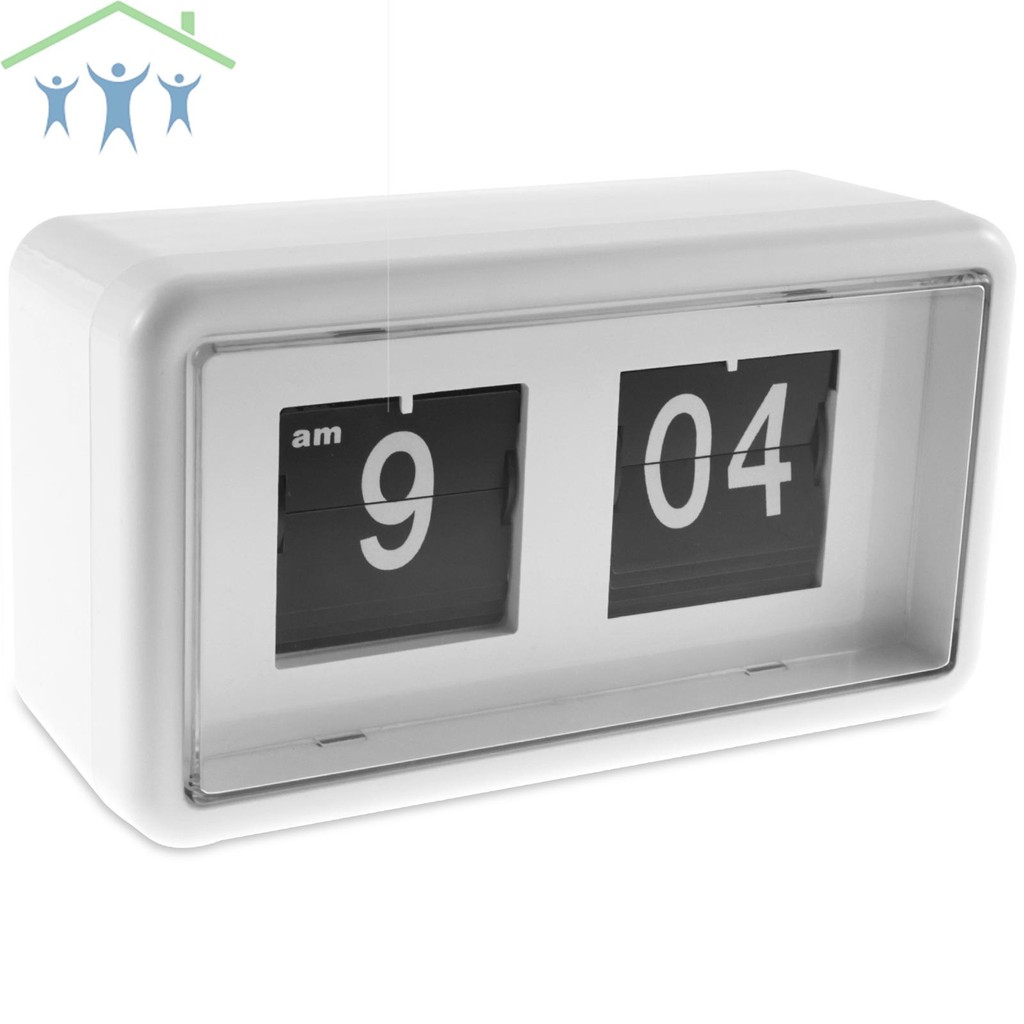 Flip Desk Clock Digital Auto Flip Clock Vintage Table Clock Battery ...