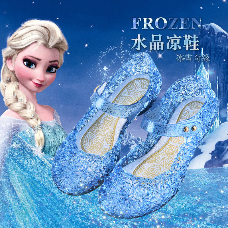 Crystal Children Sandals Spring Summer Frozen Elsa Girls Princess Shoes ...