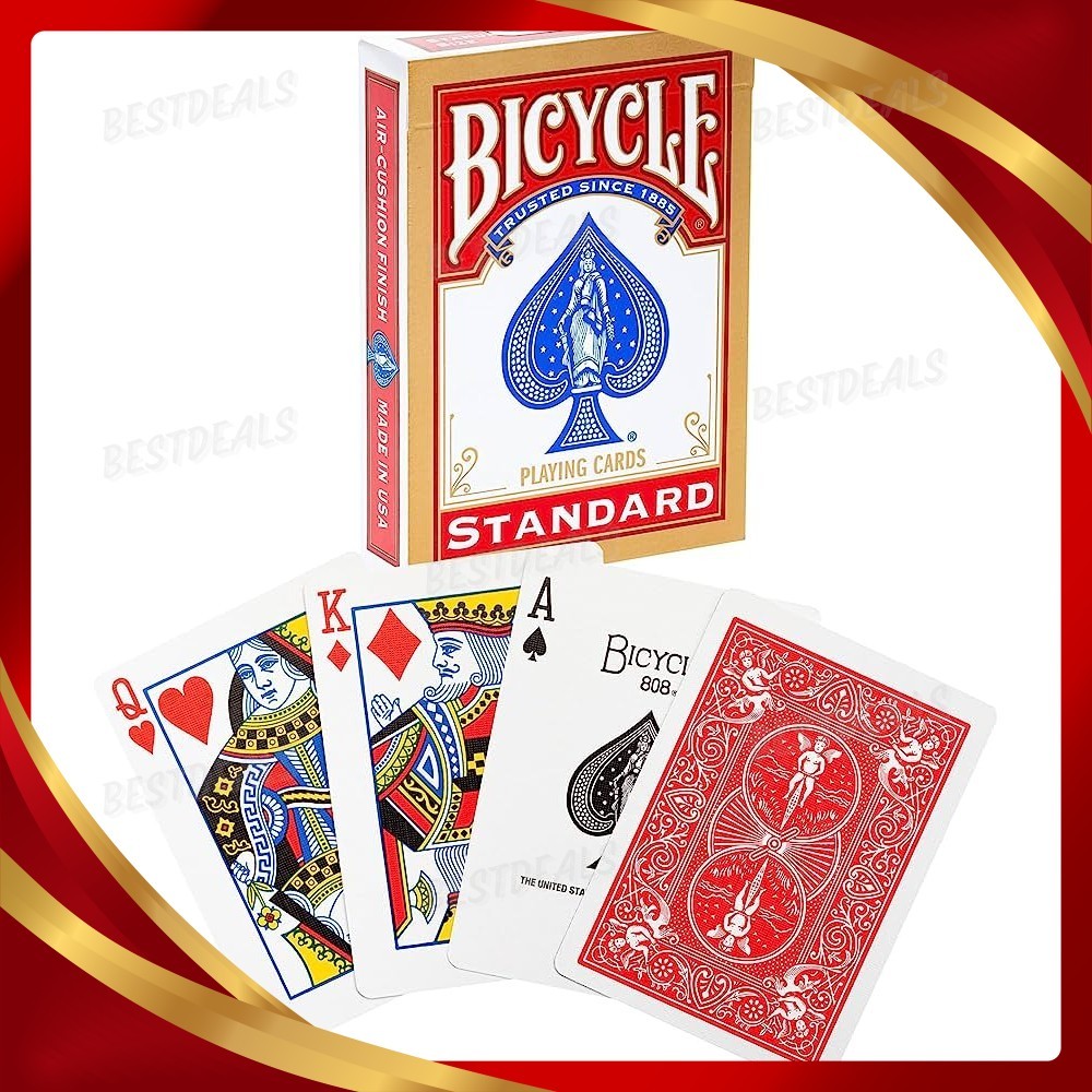 BICYCLE / BCG STANDARD POKER PLAYING CARDS -Red (Air-Cushion Finish ...