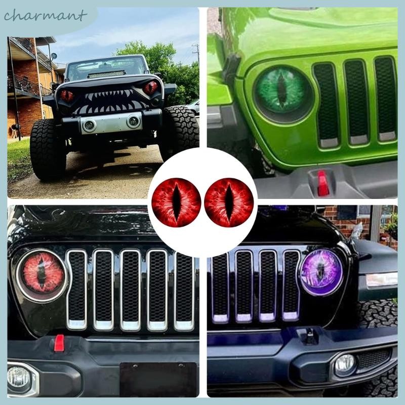 char Headlight Bumper Stickers Headlight Decal Sticker 3D Stereo Eyes ...