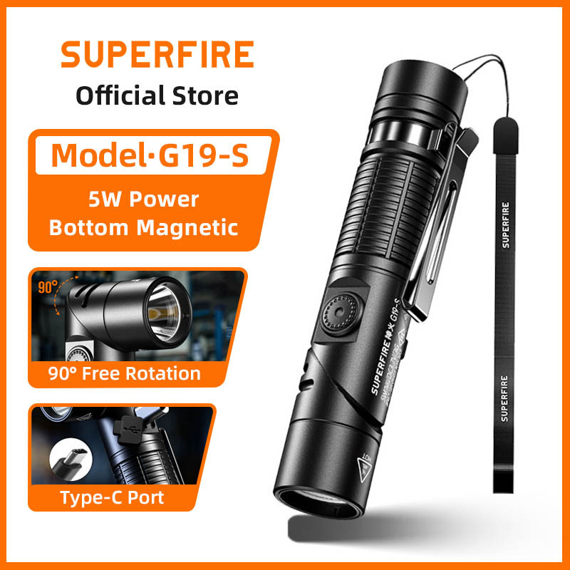 SUPERFIRE G19-S 5W LED Head Flashlight USB C Rechargeable 90 ...