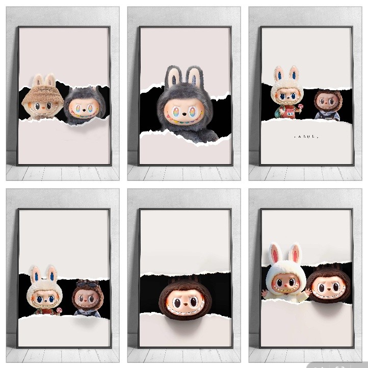 Best Friends Zimomo & Mokoko Labubu Poster Labubu The Monster Decor ...