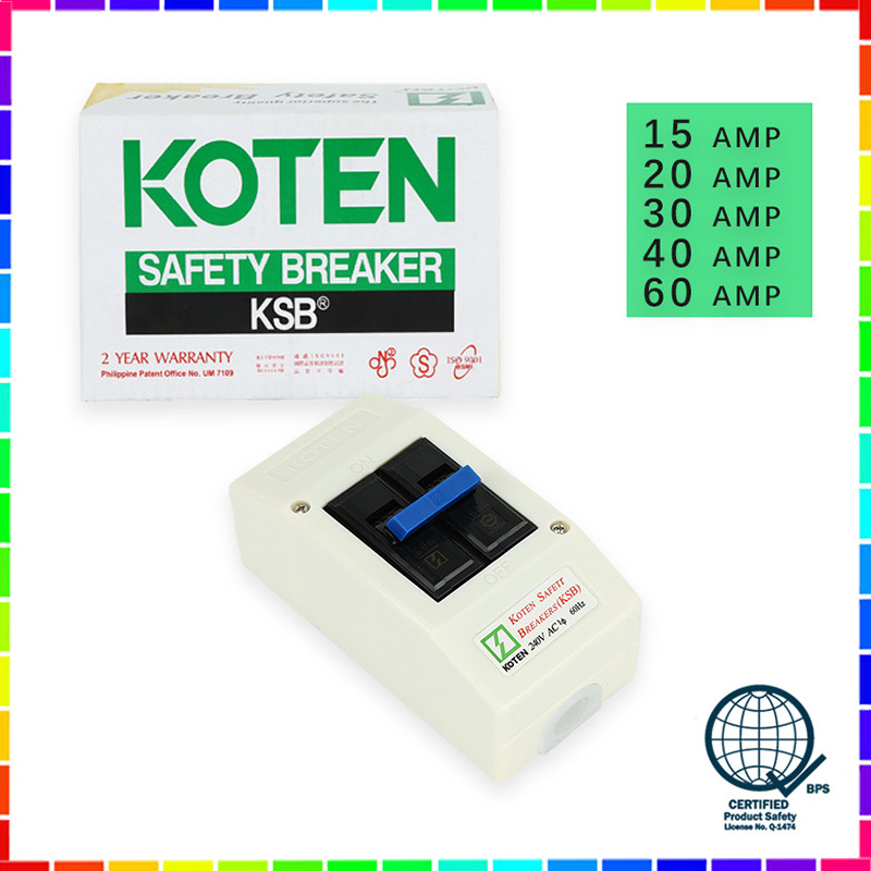 （Fast&COD）Koten Safety Breaker（15/20/30/40/60 AMP）High Quality Air Circuit Breaker Air Switch ...