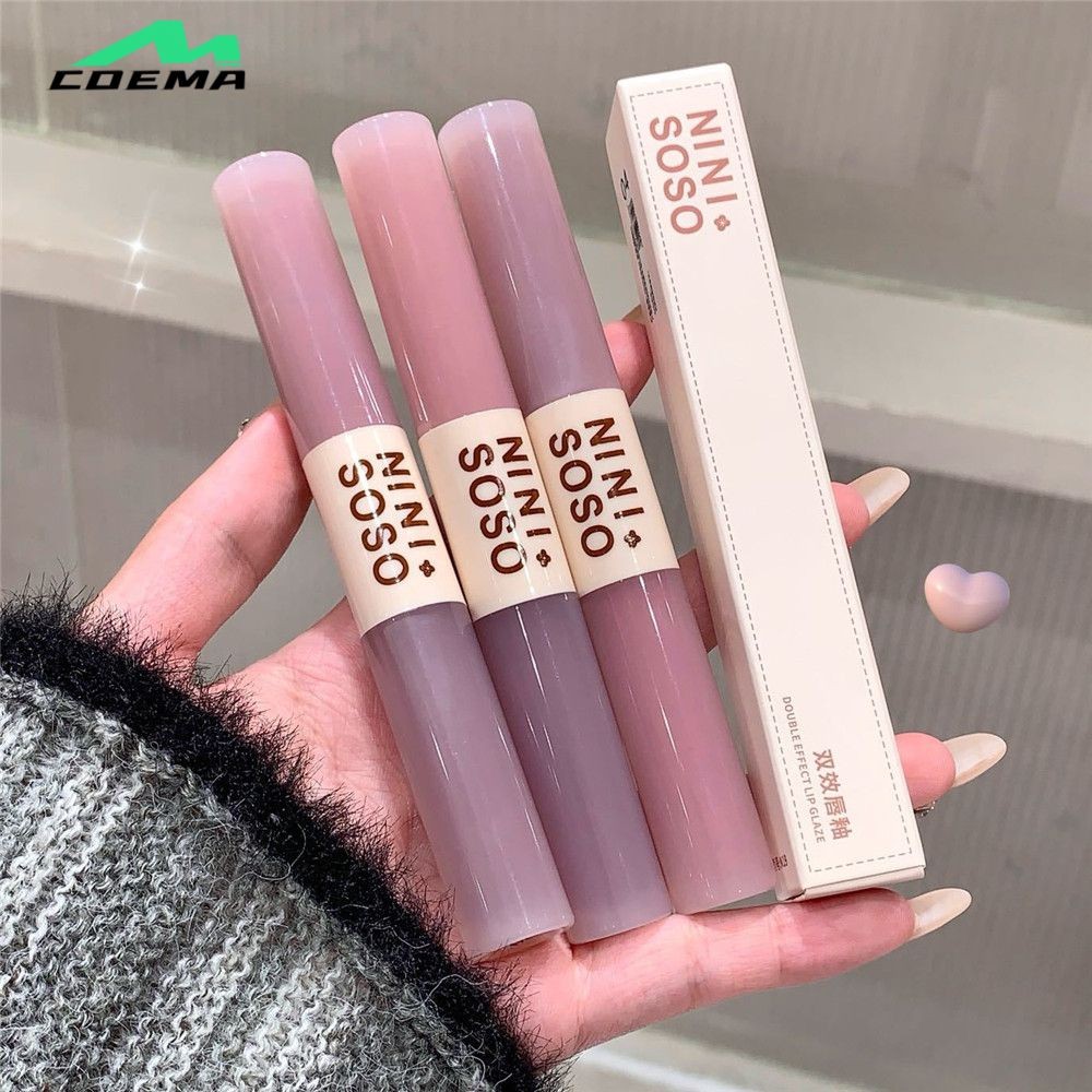 Double Effect Lip Gloss Soft Mist Matte Lip Glaze Watery Mirror ...