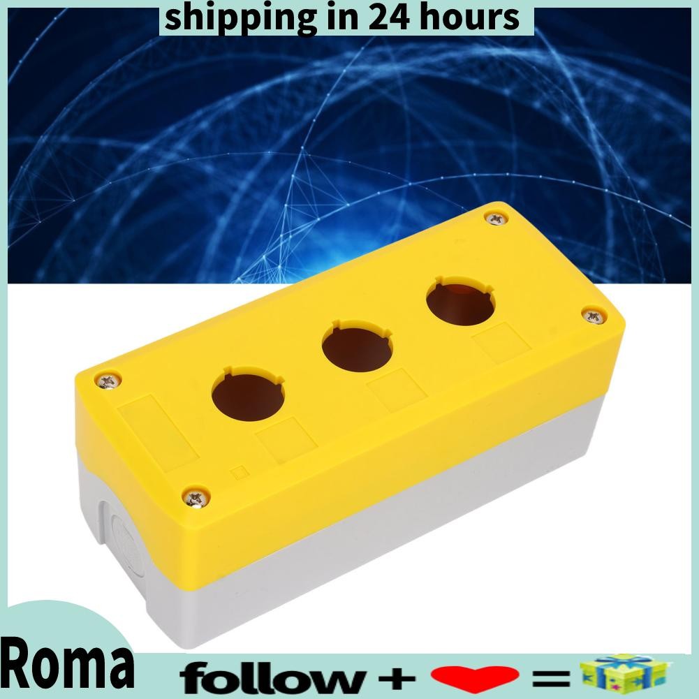 Romanticshop Button Switch Box 3 Holes 22mm Push IP65 Waterproof ...