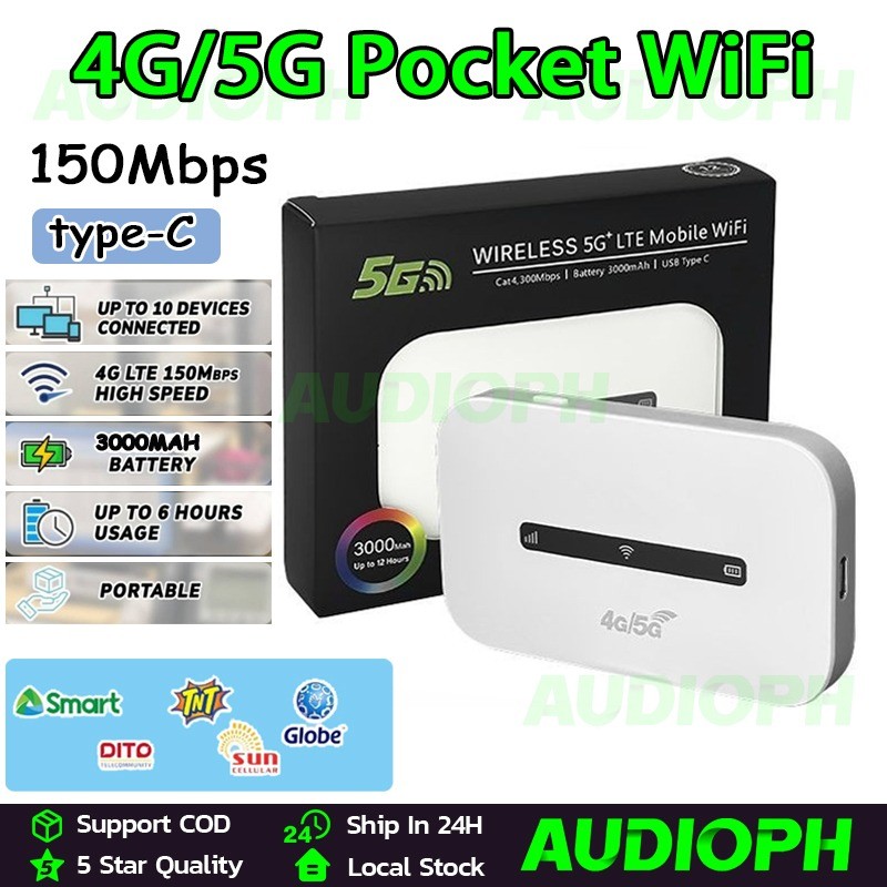 M6 4G 5G Pocket WiFi Router 150Mbps Openline 4G LTE Wireless Hotspot Router Modem Universal Sim ...
