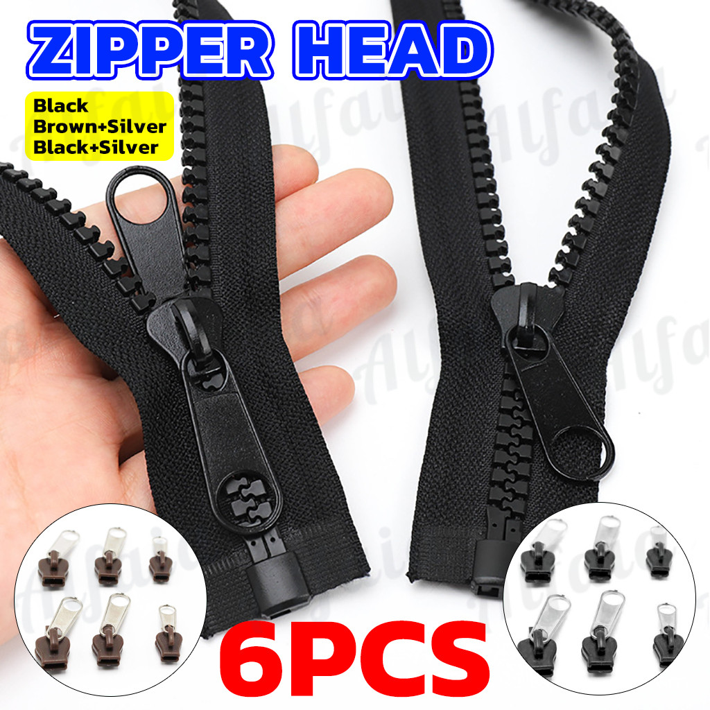 Alfaia 6pcs Zipper Slider Head Universal Instant Fix Replacement ...