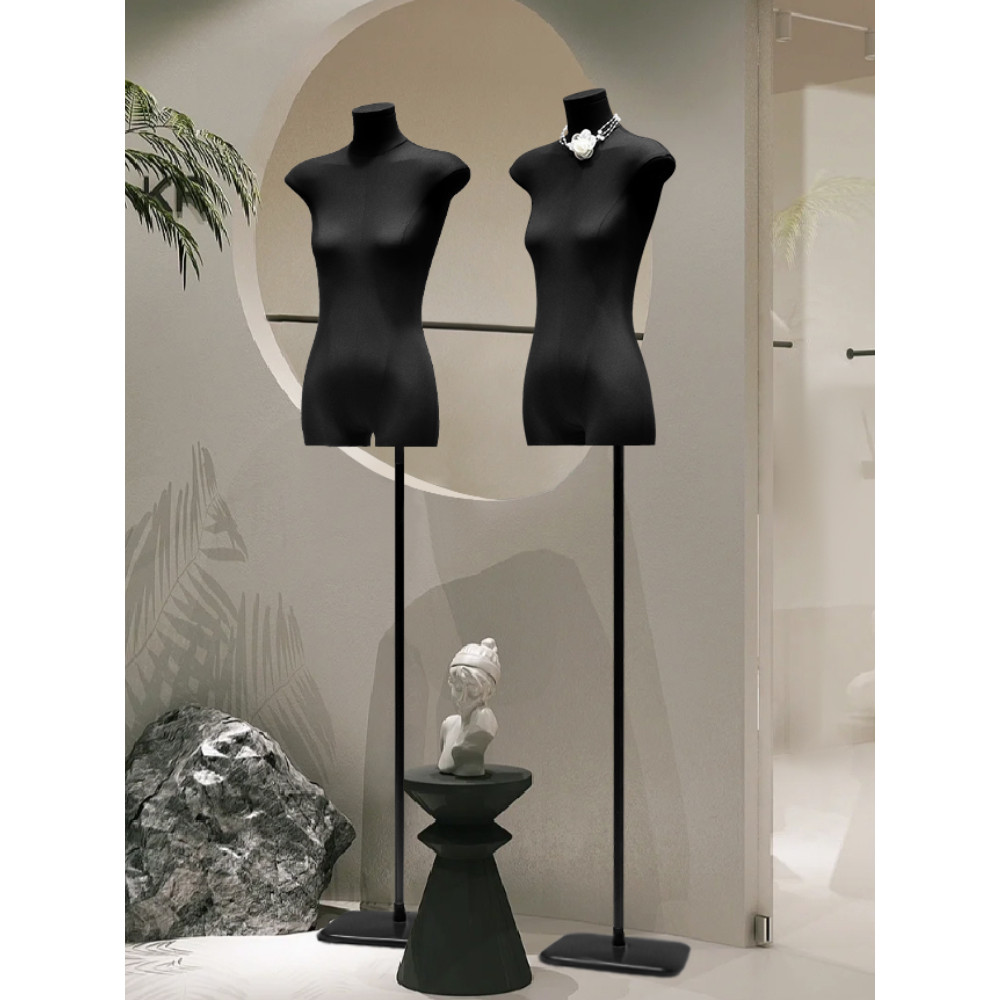 Black Flat Body Mannequin Prop Flat Chest Korean Style Half Body Window ...