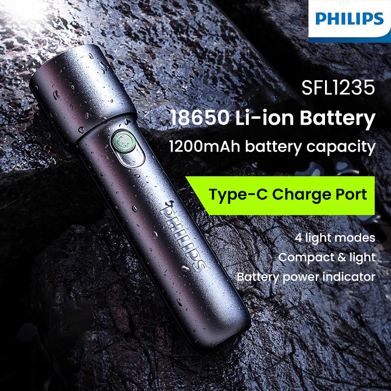 Philips Mini Flashlight SFL1235 USB Charge Type-C | Shopee Philippines