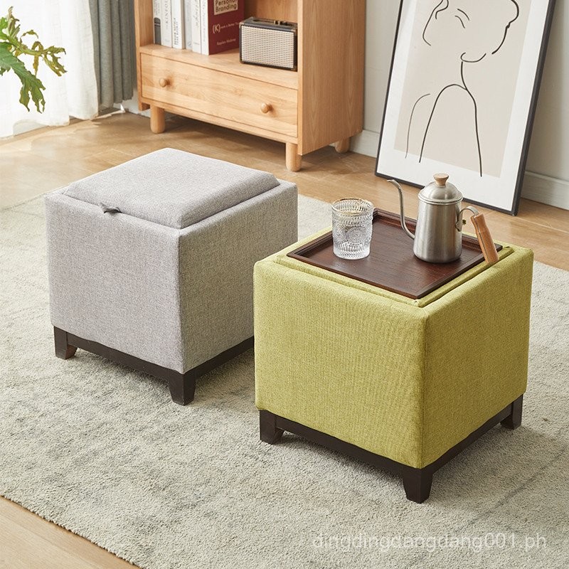 Stool for Home Storage, Living Room Sofa Coffee Table Stool, Fabric ...
