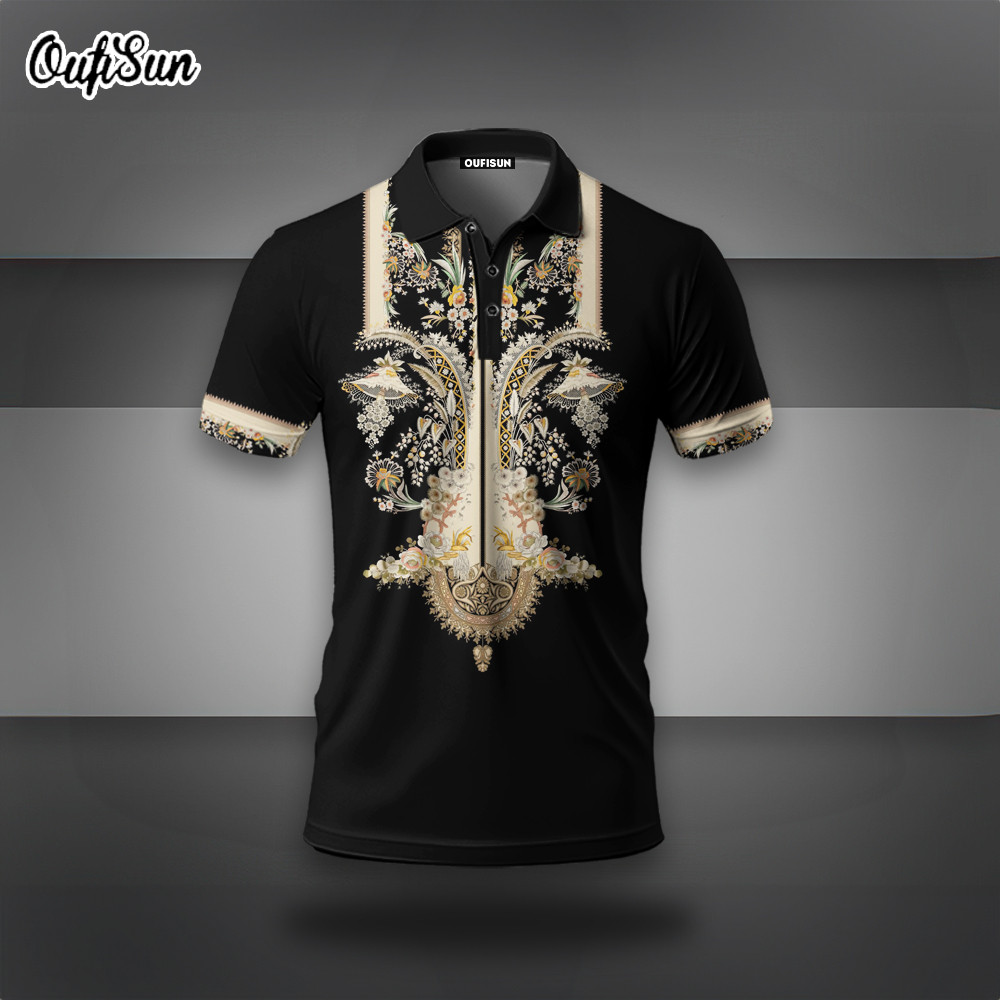 2025 Summer New Ethnic Lapel Short Sleeve Shirt Men's ASEAN Traditional ...