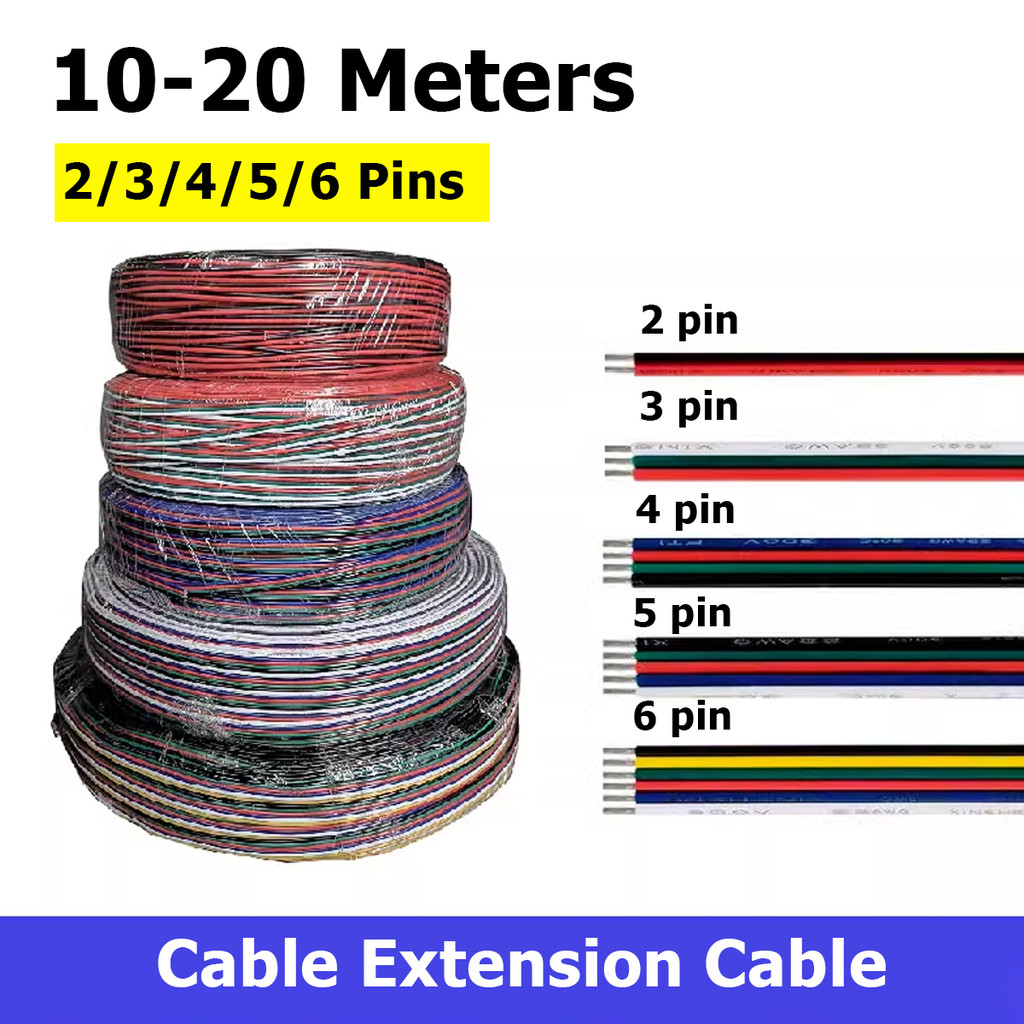 10-20m 22AWG Power Wire Parallel Wiring Power Wire Side Connection ...
