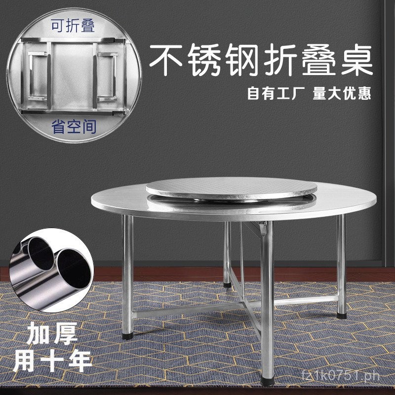 Stainless Steel Banquet Stall Large Round Table Tabletop Turntable Food ...