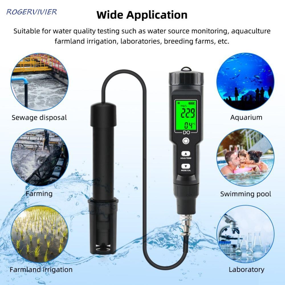 ROGERVIVIER Dissolved Oxygen Meter, 0-40mg/L Digital Oxygen ...