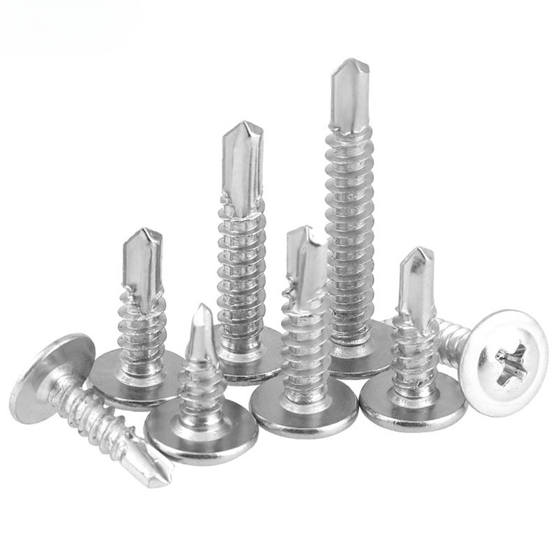 [NXY] M4.2/m4.8 Stainless Steel Large Flat Head Drill Tail Screw Iron Plate Furniture Screw ...