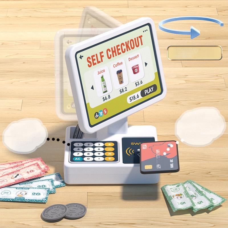 cashier play house toy: realistic coffee shop role play set with ...