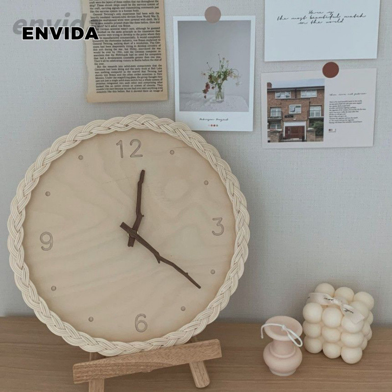 Japanese-Style Silent Wall Clock, Rattan Weaving, Creative Art, Living ...