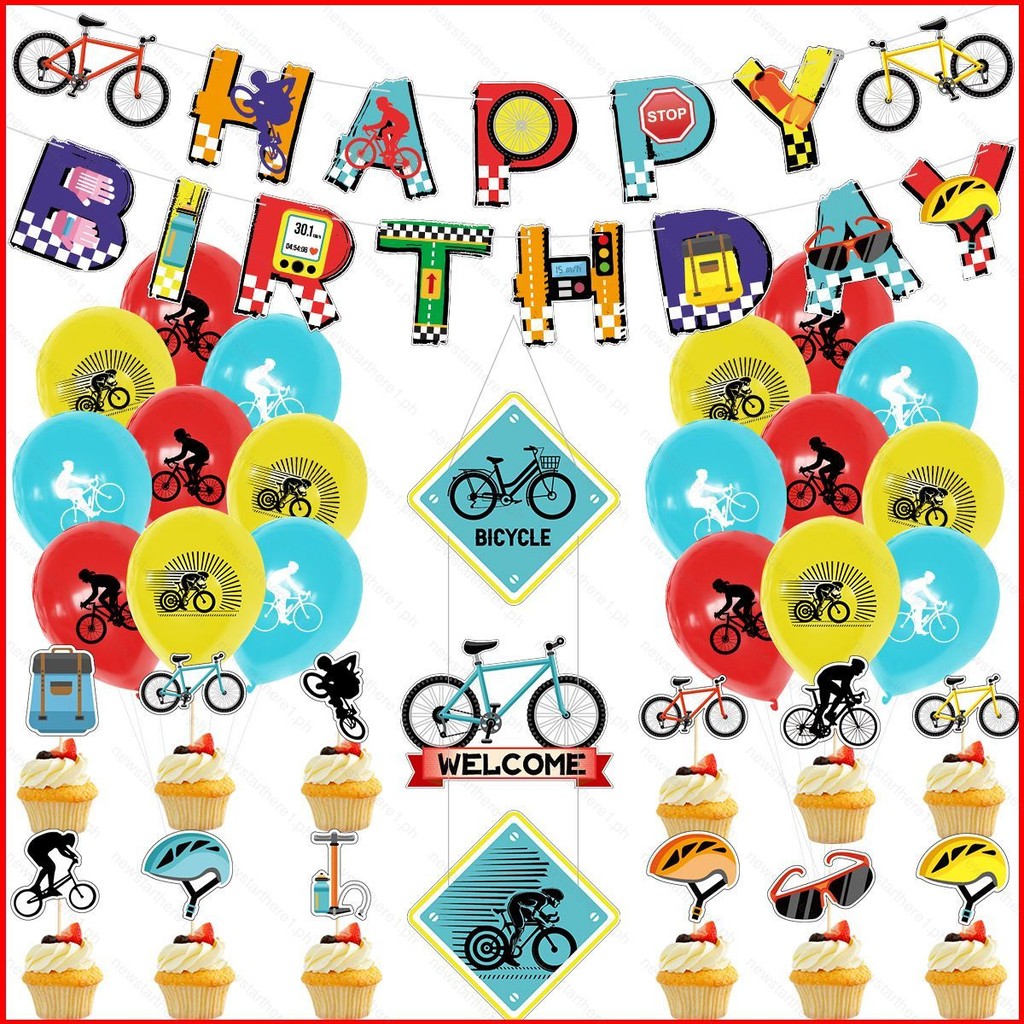 Jason Bike Bicycle Theme Cartoon Birthday Party Decoration Set Cute ...