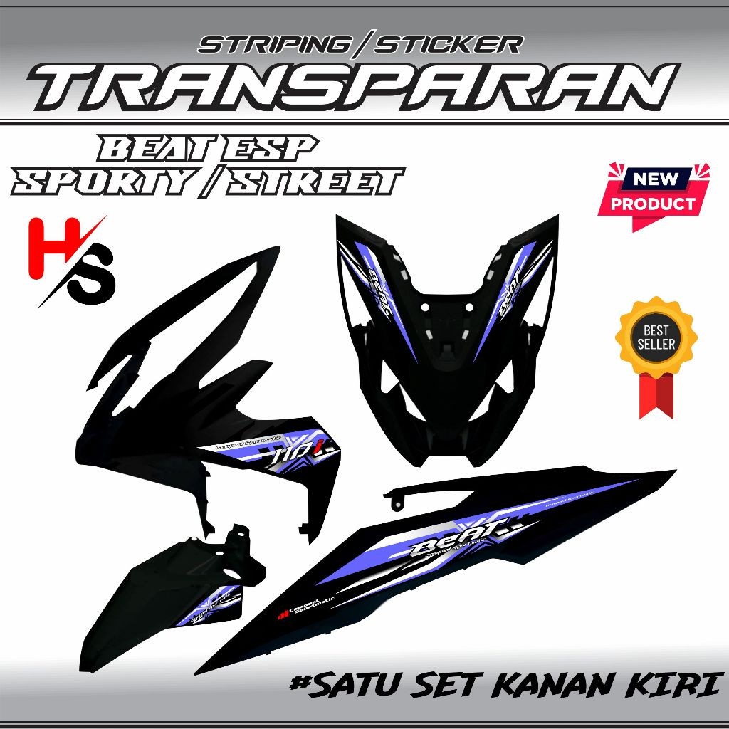STRIPING STICKER TRANSPARENT STRIPING HONDA BEAT STREET/BEAT ESP BEAT ...