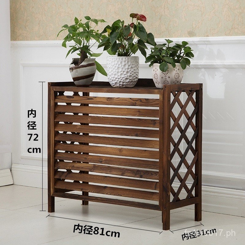Balcony Decorative Cover Solid Wood Air Conditioner Storage Rack Anti ...