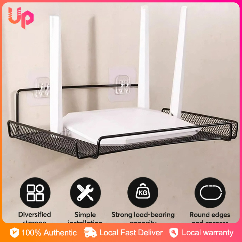 Punch-Free Wall Mounted Holder Wifi Router Shelf Set-Top Box Bracket ...