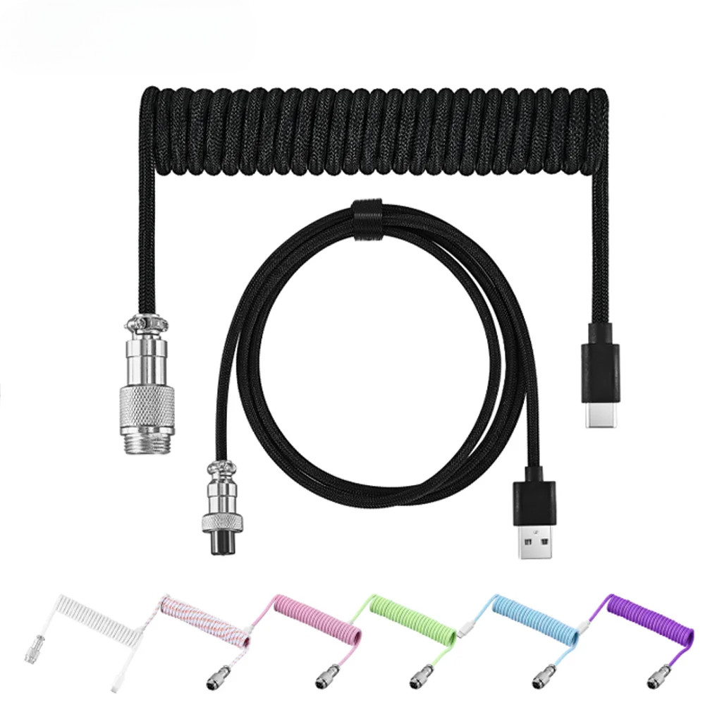 Mechanical Keyboard Coiled Cable Wire Type C USB Port Aviator Coiling ...