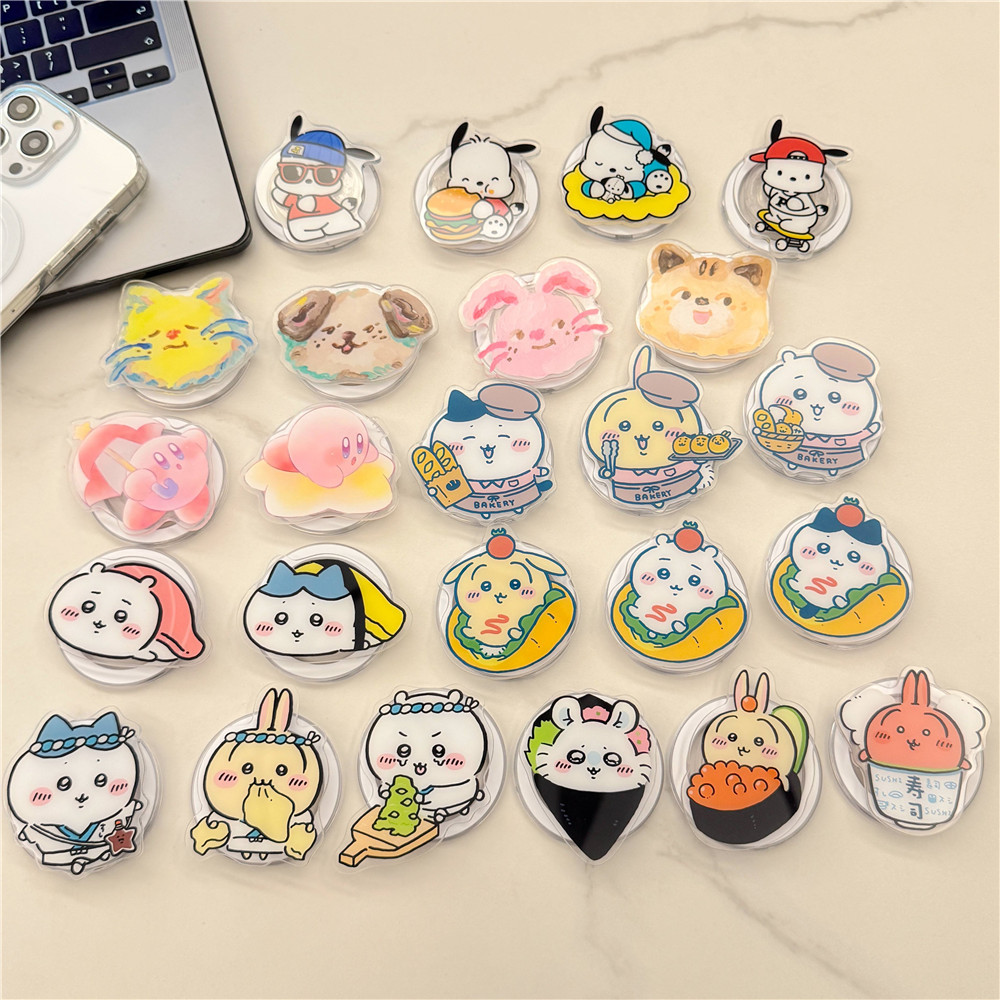 Cute Chiikawa Magnetic Folding Mobile Phone Grip Holder Socket Pocket ...