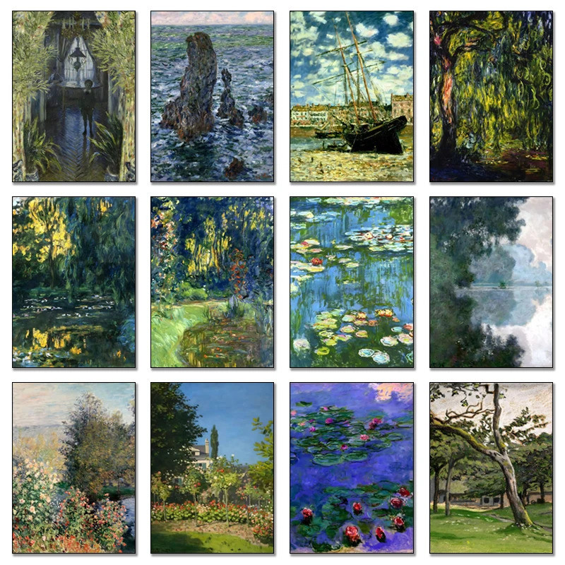 Vintage Claude Monet Water Pond Nature Landscape Poster Printing Canvas ...