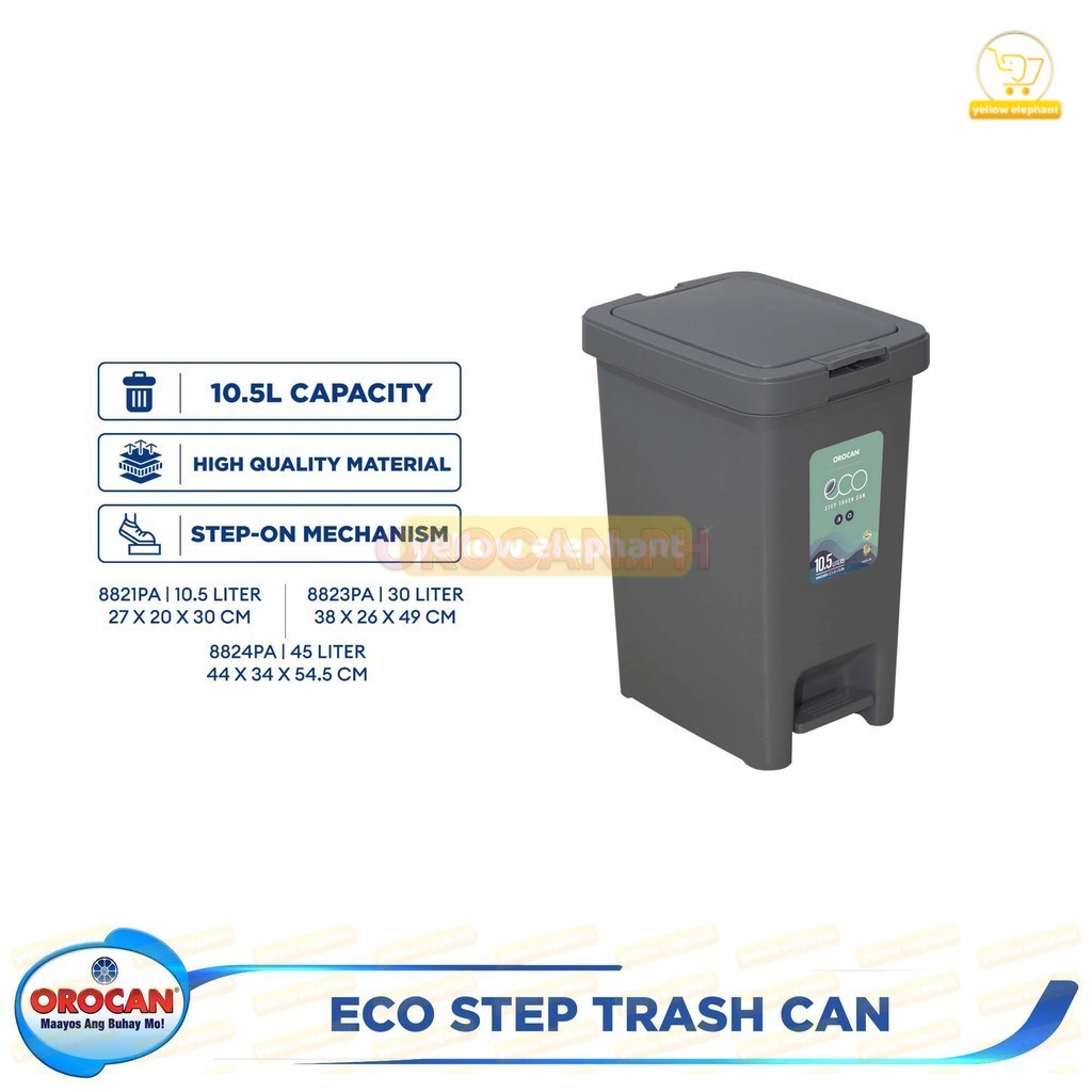 Orocan Eco Step Trash Can 10.5L, 30L & 45L | Shopee Philippines