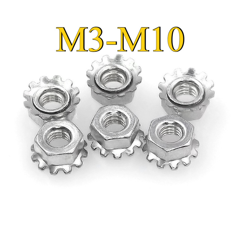 K-Cap Multi-Tooth Screw Cap M3/M4/M5/M6/M8/M10 Zinc K-Lock nut Keps nut ...