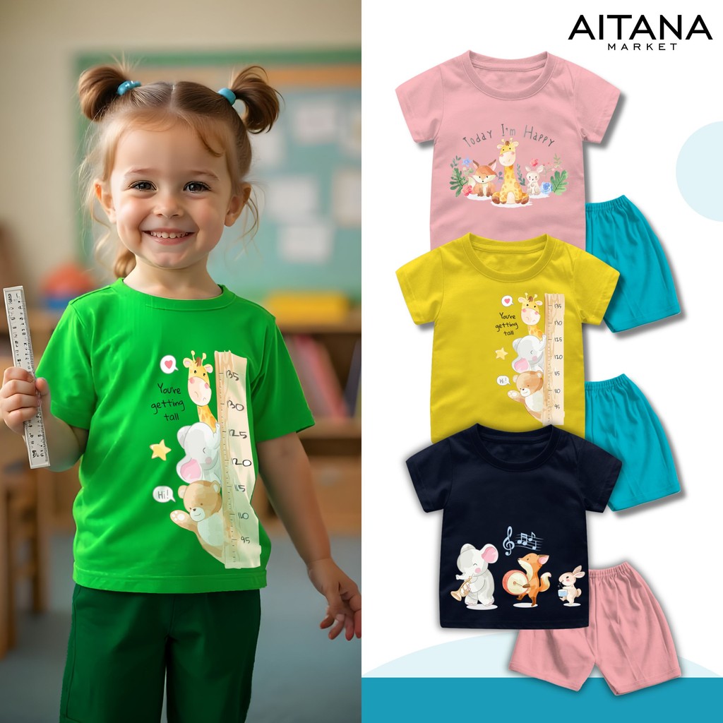 KATUN Baby Girls Short Suit Animal Series Taller Triplet Good Mood ...
