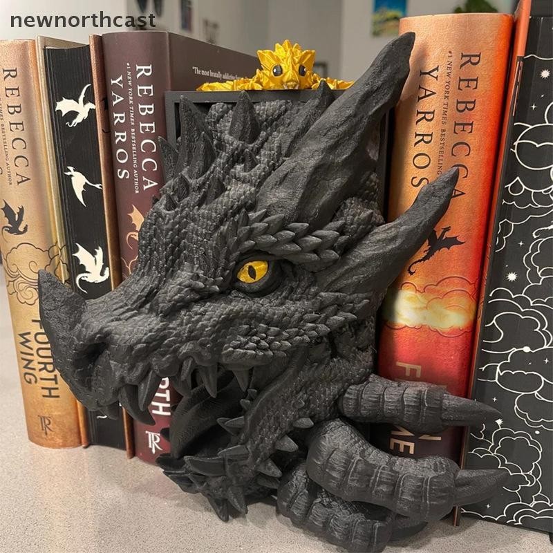 [newnorthcast] Dragon Statue Bookend Resin Book Support Decorative Figurine Tabletop Ornament ...