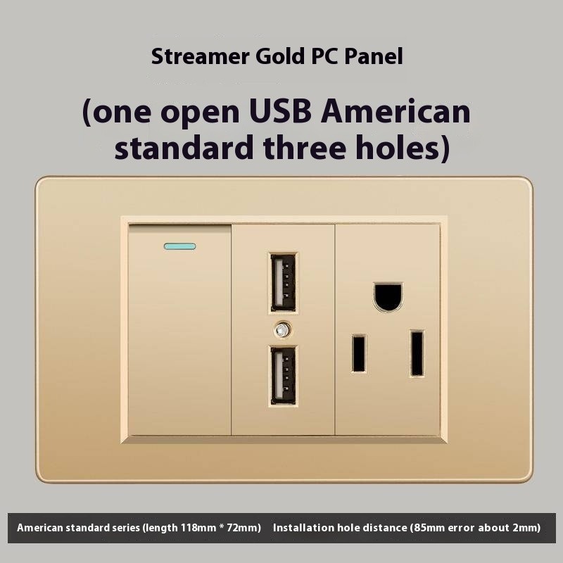 Taiwan American Standard USB Gold 16A Switch Socket 110V Cross-Border ...