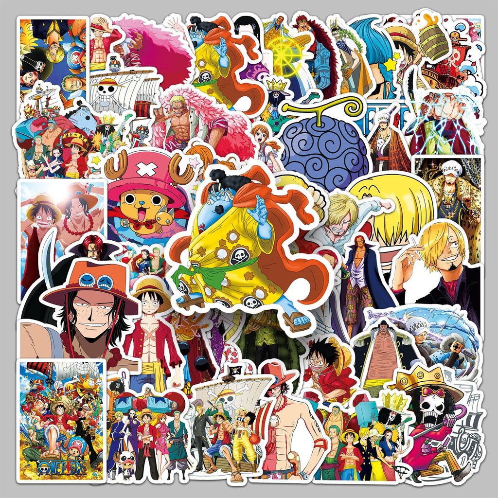 50PCS Cool One Piece Anime Stickers DIY Guitar Luggage Phone Suitcase ...