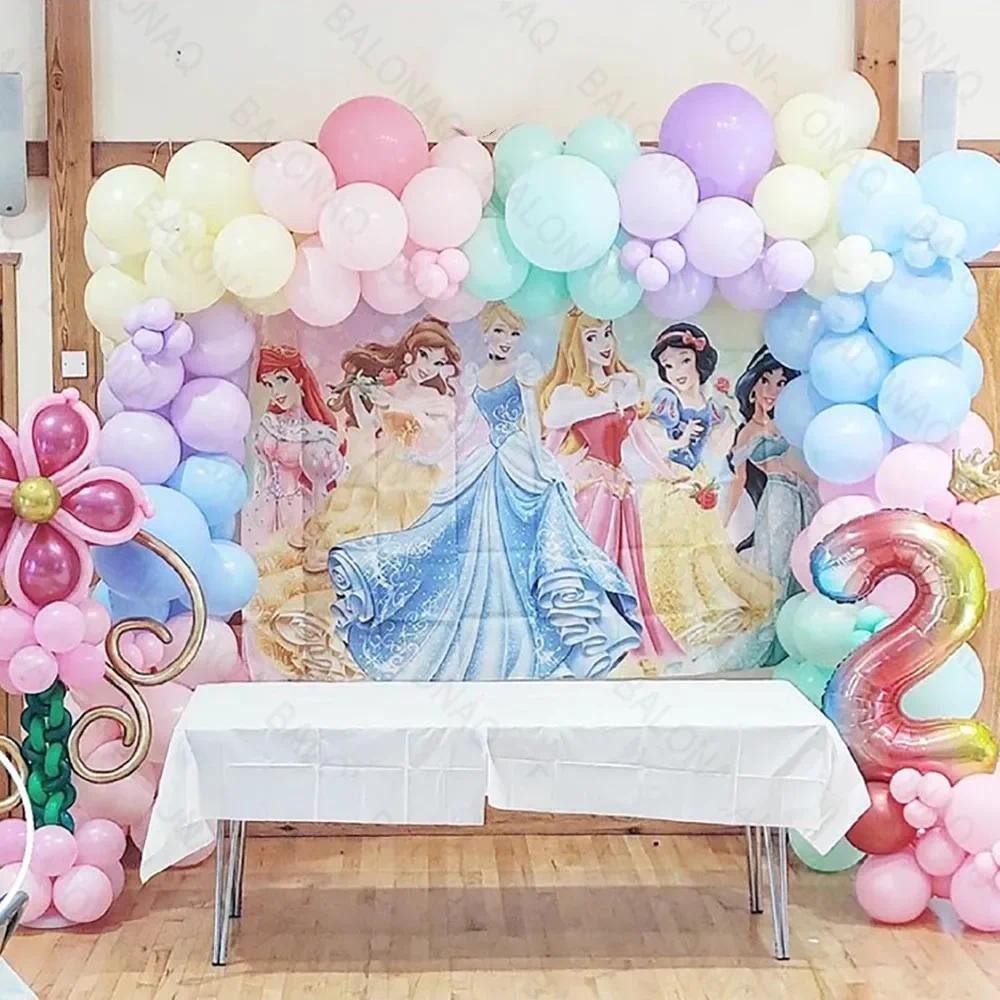 115pcs Macaron Balloon Disney Princess Theme Party for Baby Shower ...