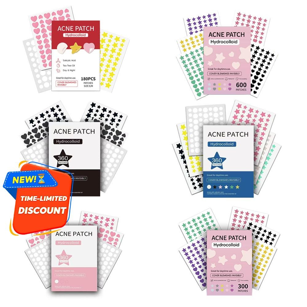 Acne patches for the face, hydrocolloid stickers for zits and blemishes ...