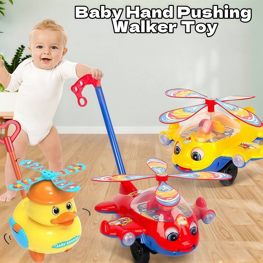 Baby Hand Pushing Walker Toy with Bell Sound Push Walker Toddler ...