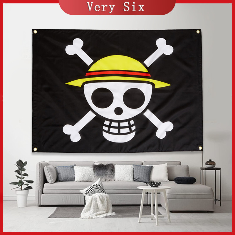 90x60cm Pirate Flag Monkey D Luffy Flag Skull Flag Banner Decor ...