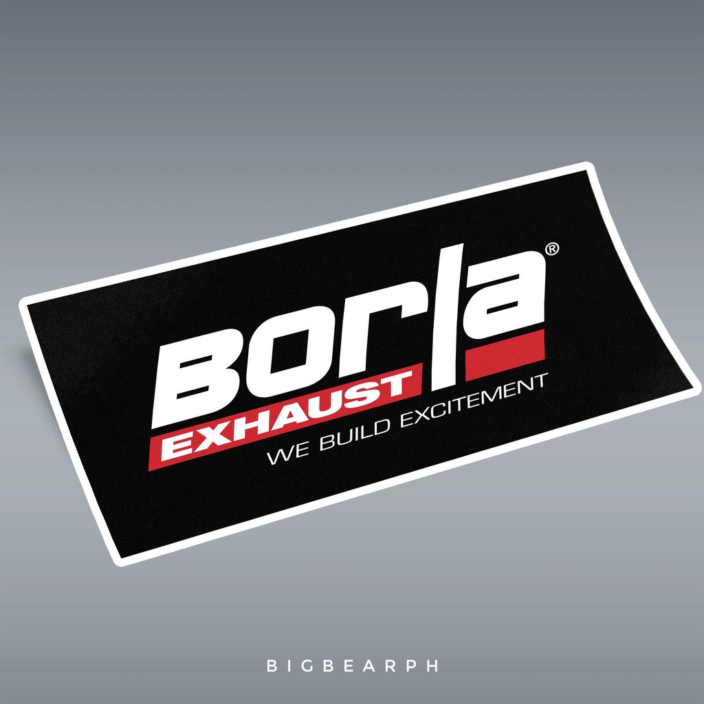 Borla Exhaust Logo on Black Printed Laminated Sticker - Decorative ...