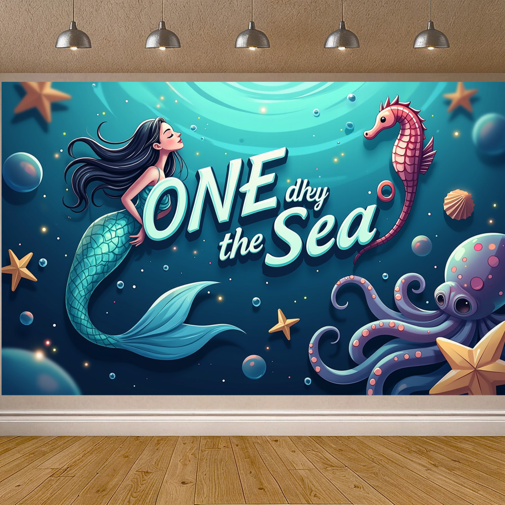 Underwater Mermaid Backdrop Banner Ocean Theme Party Background ...
