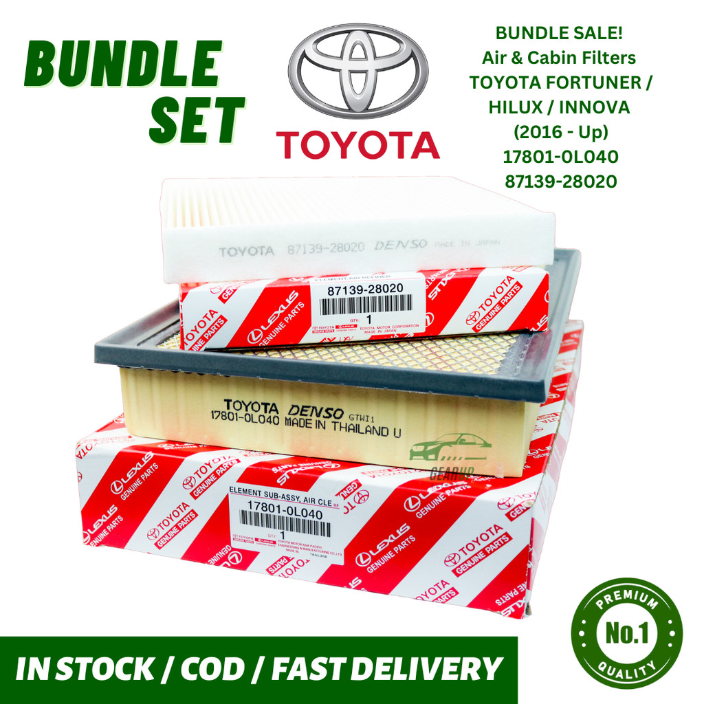 Air & Cabin Filters For TOYOTA FORTUNER / HILUX / INNOVA (2016 - Up ...
