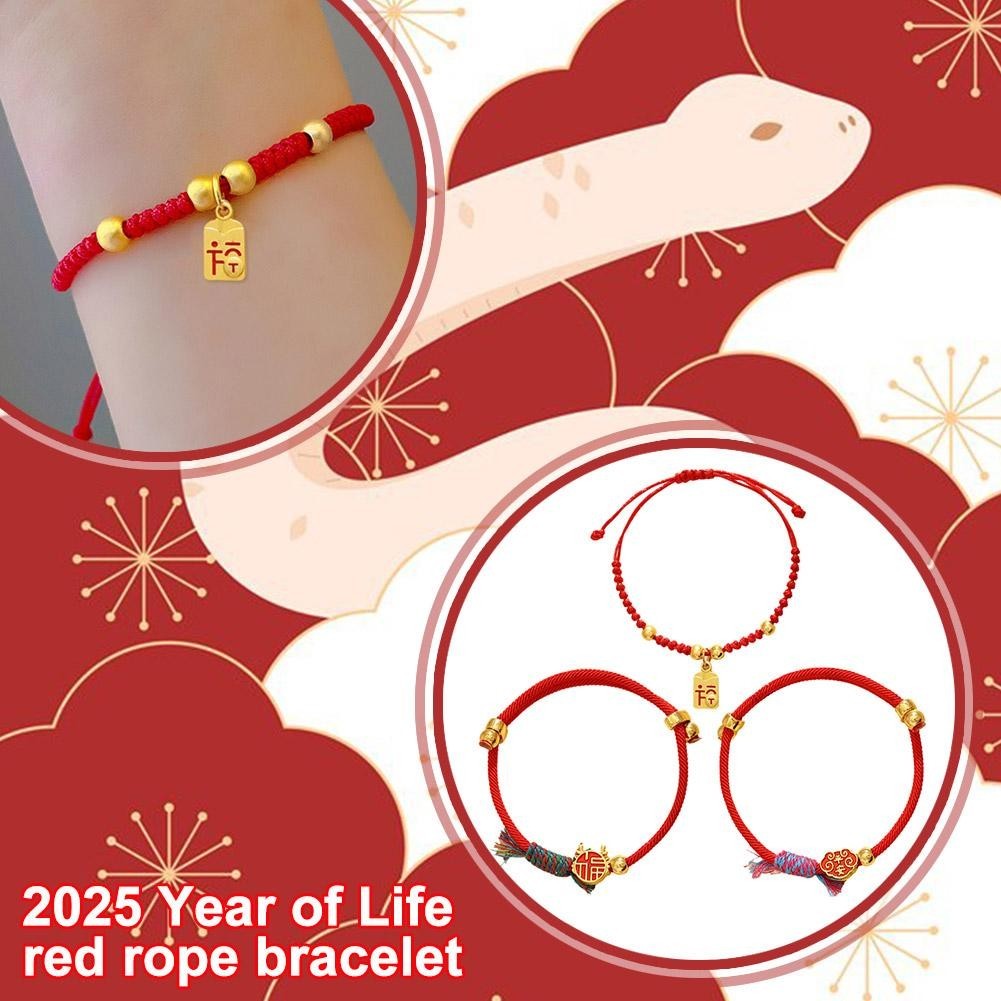 Chinese New Year Red Rope Bracelet Children Couple Zodiac New Snake ...