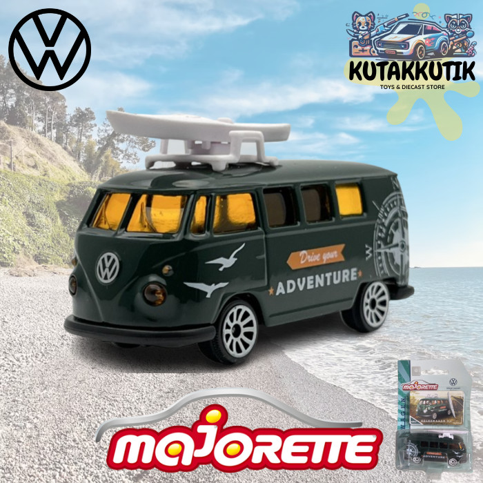 HIJAU Majorette Car Van VW Kombi Volkswagen T1 Dark Green Adventure ...