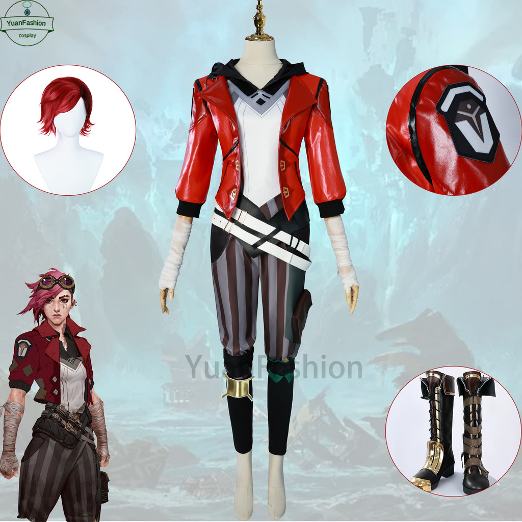 [Ready Stock] League of Legends cosplay Vi cosplay Arcane Game Clothing ...