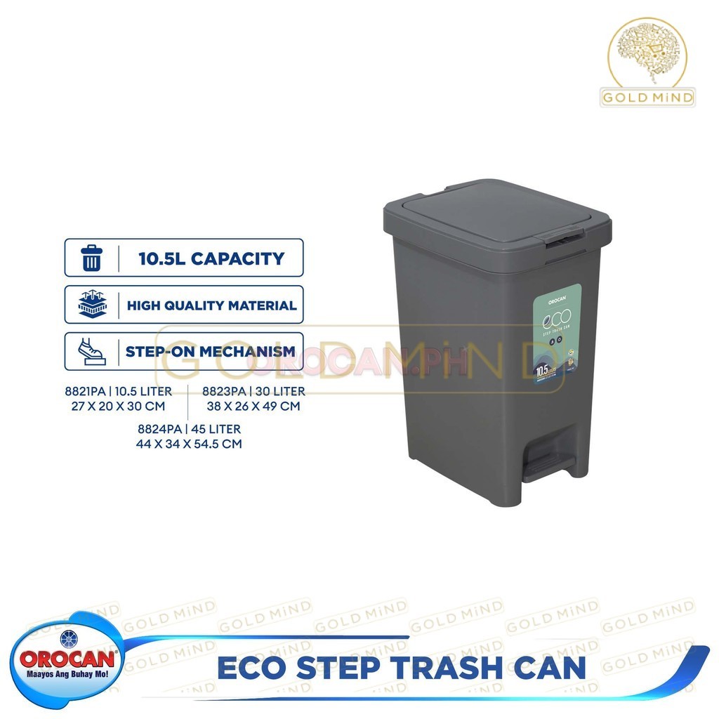 Orocan Eco Step Trash Can 10.5L, 30L & 45L | Shopee Philippines
